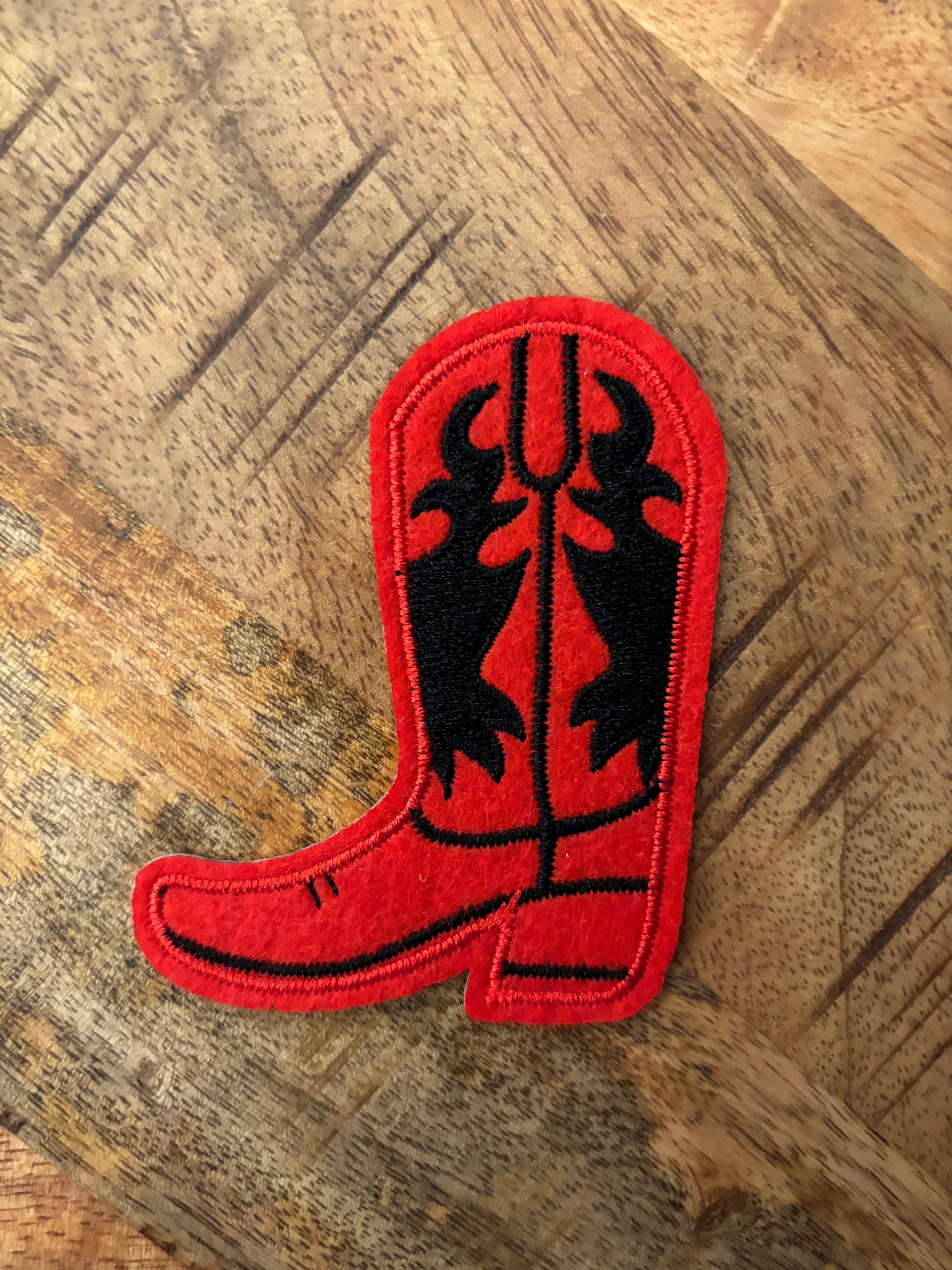 Cowboy Boot Hat Patch 3.25" X 2.5", Embroidery Patch, Trucker Hat Patch ...