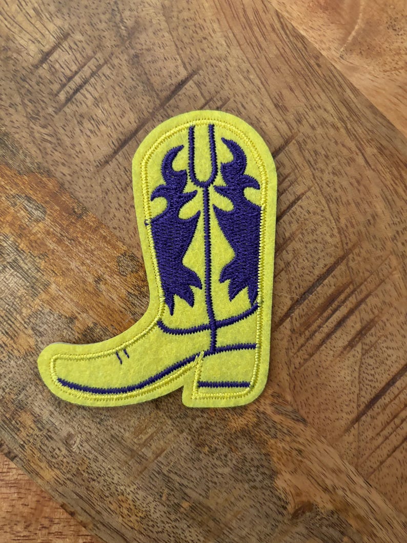 Cowboy Boot Hat Patch 3.25" X 2.5", Embroidery Patch, Trucker Hat Patch ...