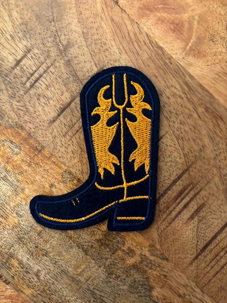 Cowboy Boot Hat Patch 3.25" X 2.5", Embroidery Patch, Trucker Hat Patch ...