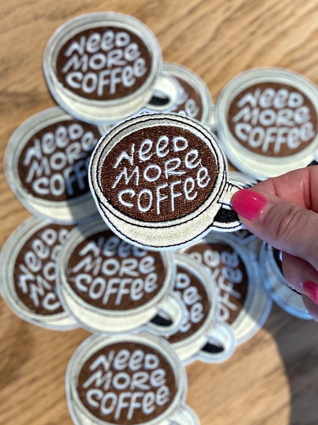 Need More Coffee Hat Patch, Embroidery Patch, Trucker Hat Patch, Coffee ...
