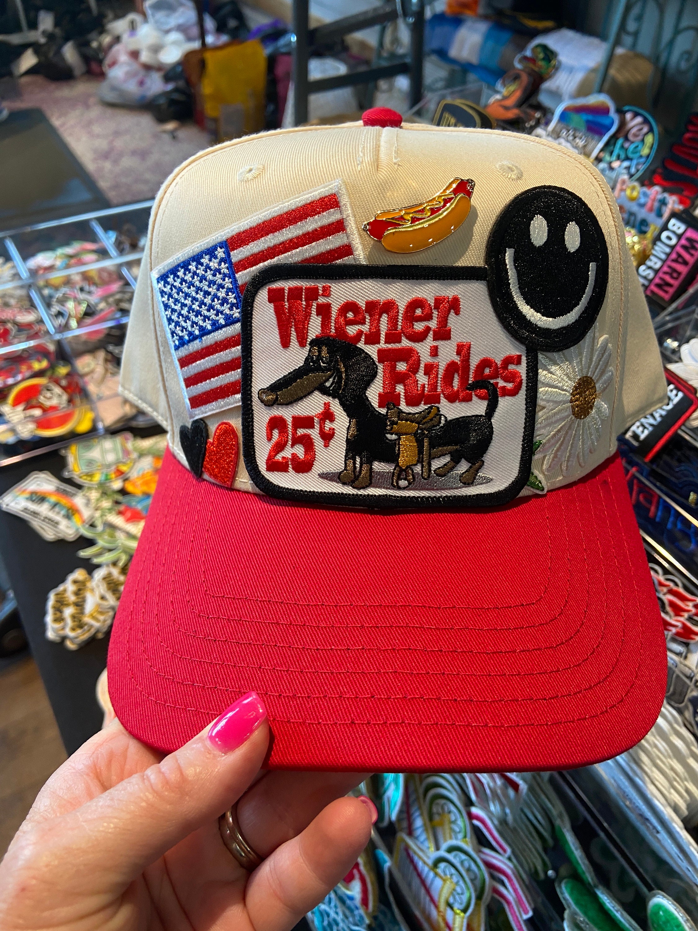 Weiner Rides Trucker Patch Hat, Iron on Patches, Trucker Hat, Cowgirl ...