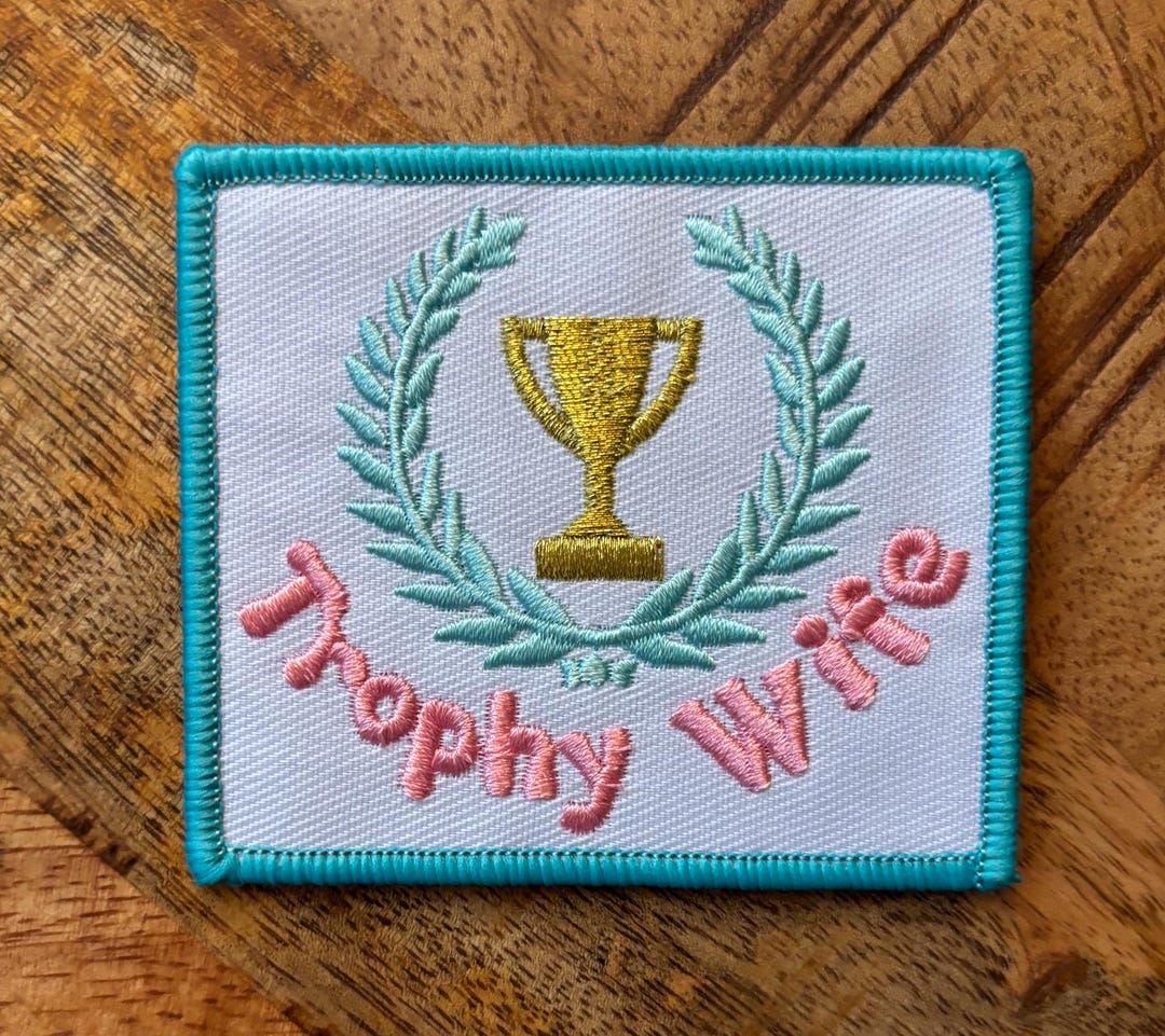 Trophy Wife Embroidered Patch, Trucker Hat Applique (2.9" X 2.5") - Etsy