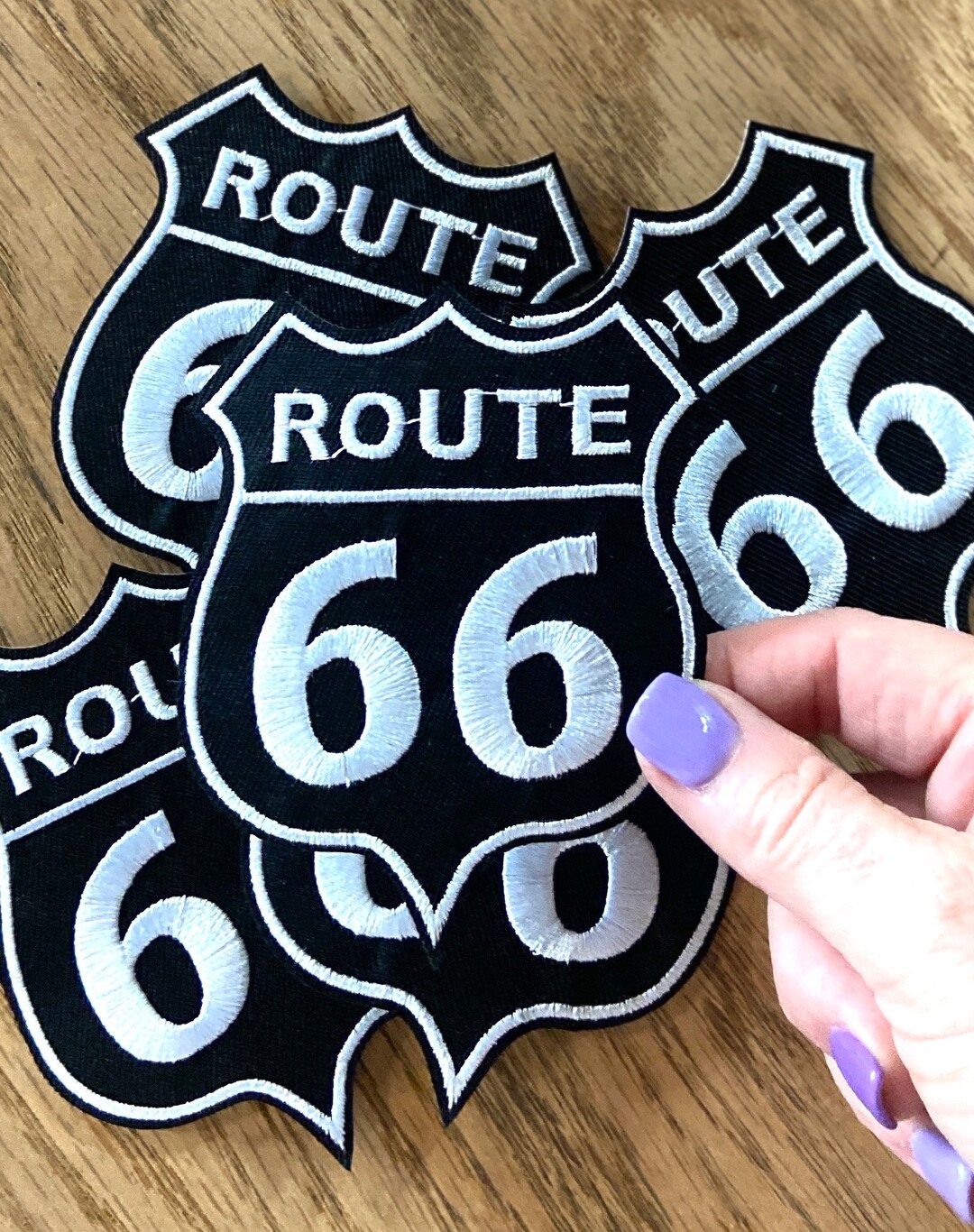 Route 66 Hat Patch 3.54”” X 2.91” , Embroidery Patch, Trucker Hat Patch ...
