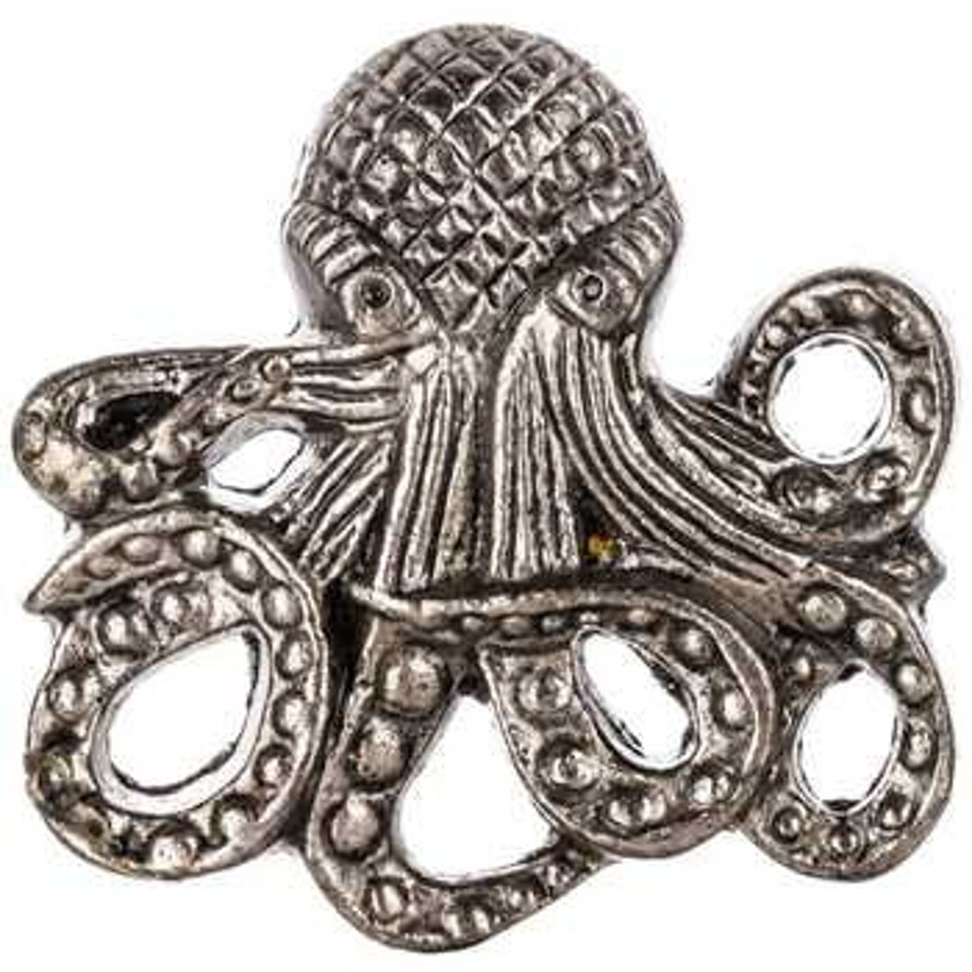 Octopus Knobs, Silver Nautical Handles, Pewter Ocean Dresser Drawer ...