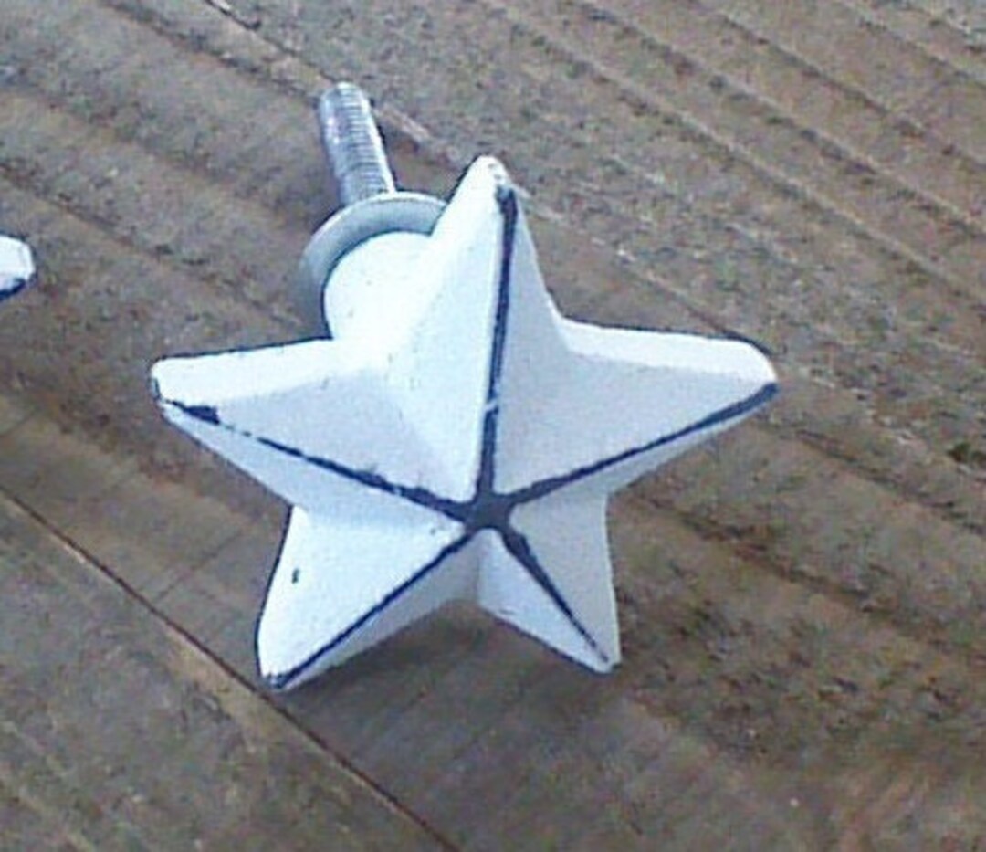 Star Knobs, Star Decor Handles, White Distressed Dresser Drawer Pulls ...