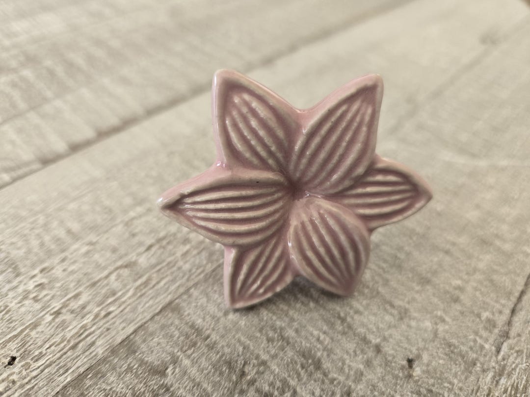 Pink Lily Ceramic Flower Knob, Vintage Farmhouse Handle - Etsy