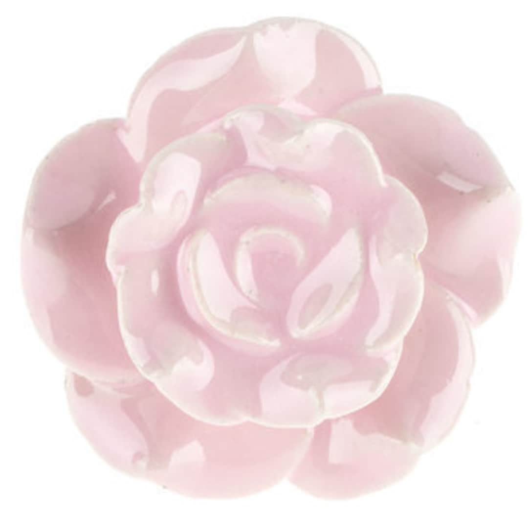 Ceramic Flower Knobs, Pink Rose Drawer Knobs, Vintage Inspired Knobs ...