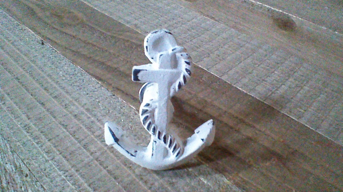 Anchor Knobs, Nautical Handles, Ocean Dresser Drawer Pulls, White ...
