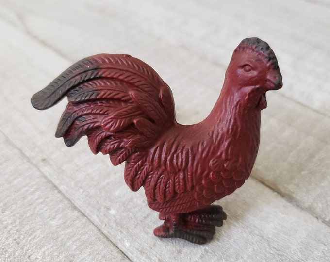 Rooster Knob / Red Rooster Drawer Knob / Drawer Pull / Farmhouse Decor / Shabby Chic Rustic ...