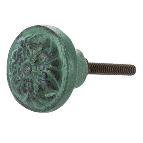 Cast Iron Flower Knobs Rustic Turquoise Drawer Knobs - Etsy