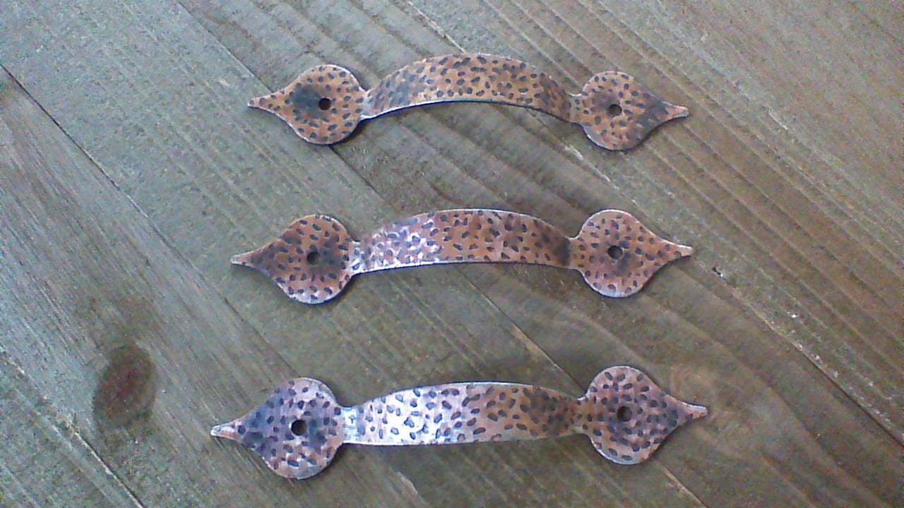 Rustic Drawer Pulls Hammered Copper Handles Weathered Copper - Etsy