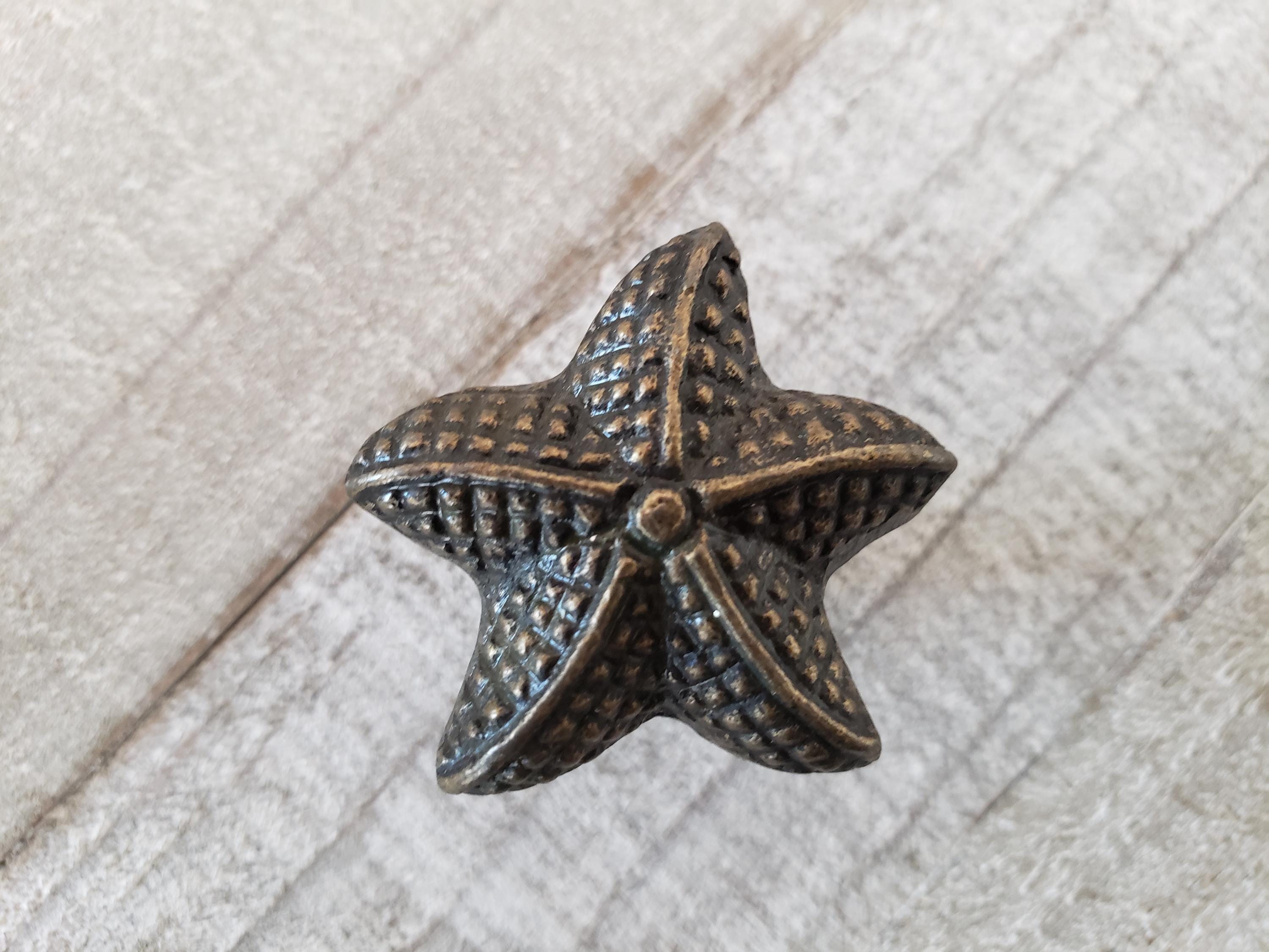 Antique Bronze Starfish Knobs, Nautical Cabinet Handles - Etsy