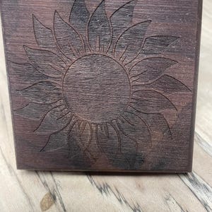 Sunflower Wood Coasters (set of 4) - Etsy