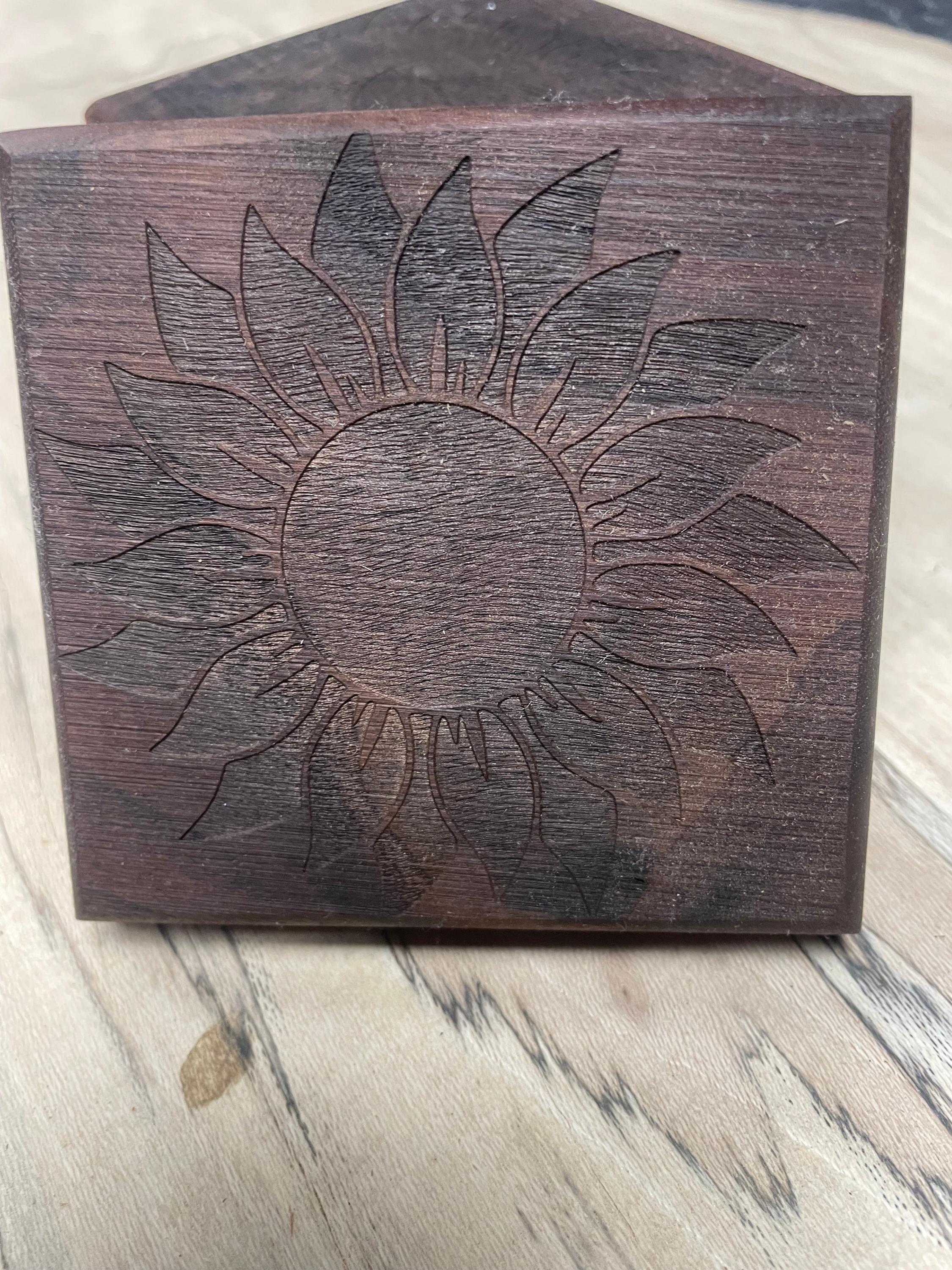 Sunflower Wood Coasters (set of 4) - Etsy