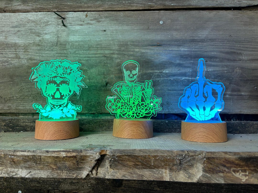 Skeleton Themed Acrylic Light Up - Etsy