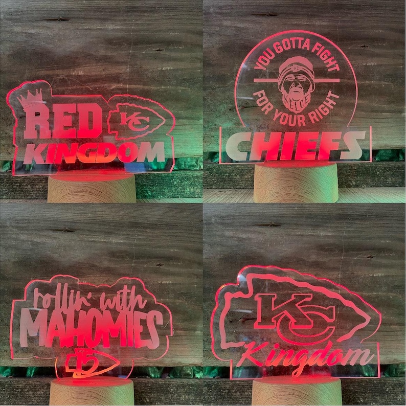 Chiefs LED Light up Acrylic Light - Etsy