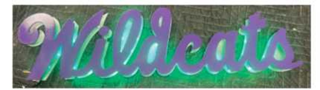 Wildcats Script LED Metal Sign Official Affinity Licensed Product - K ...