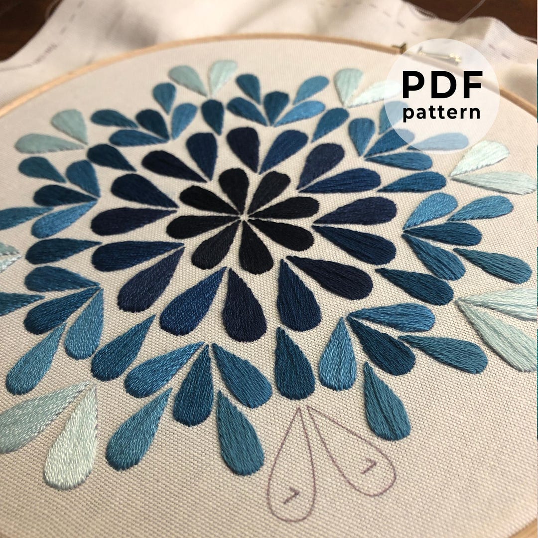 Embroidery Pattern: Drop (digital Download) - Etsy