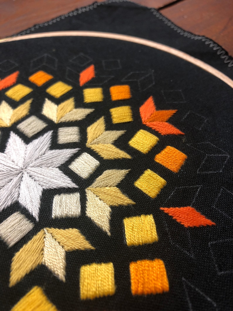 Rectangle geometric embroidery pattern | Etsy