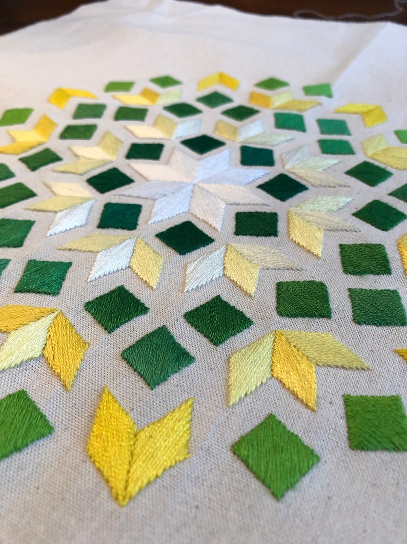 Rectangle geometric embroidery pattern | Etsy