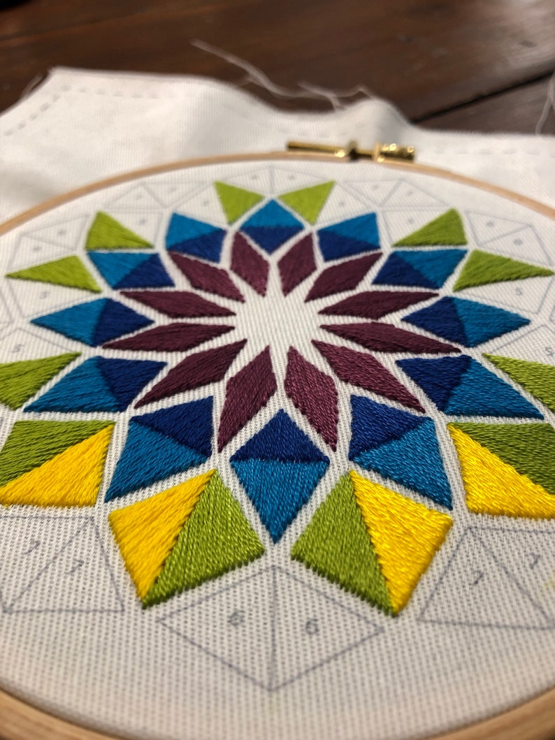 Rhombus Geometric Embroidery Pattern - Etsy