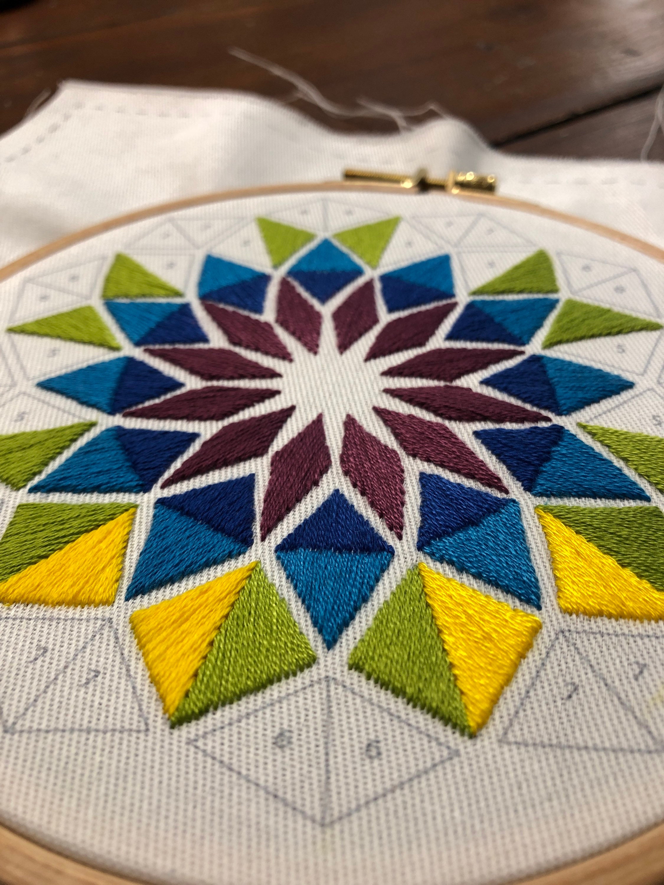 Rhombus Geometric Embroidery Pattern - Etsy