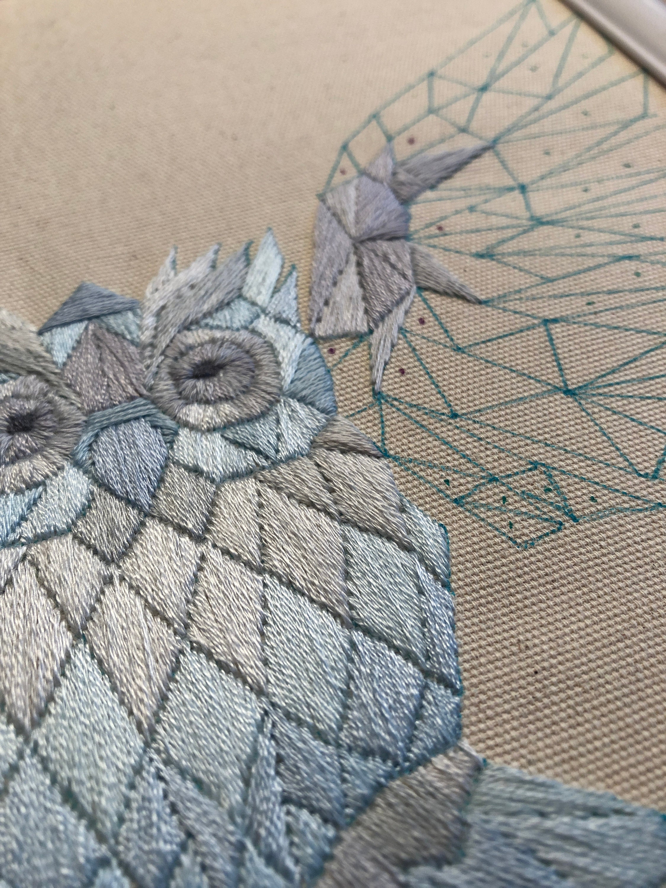 Owl Geometric Embroidery Pattern - Etsy