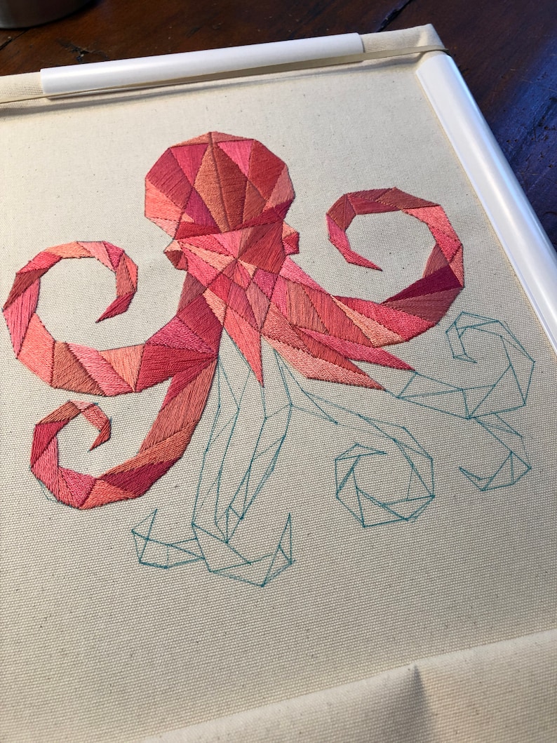 Octopus Geometric Embroidery Pattern - Etsy