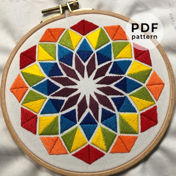Geometric Embroidery Patterns Blackwork Geometric Circles Embroidery