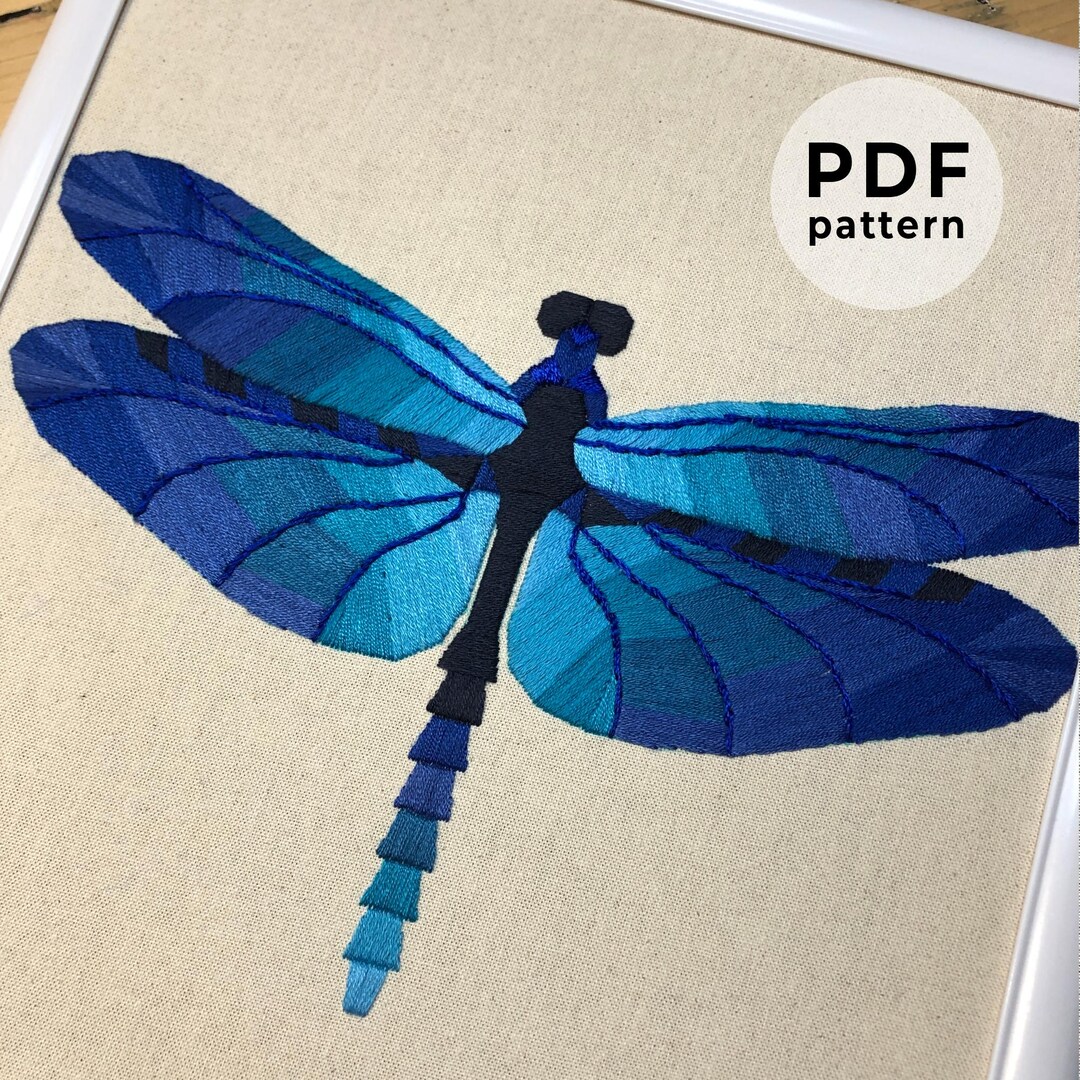 Embroidery Pattern: Dragonfly (digital Download) - Etsy