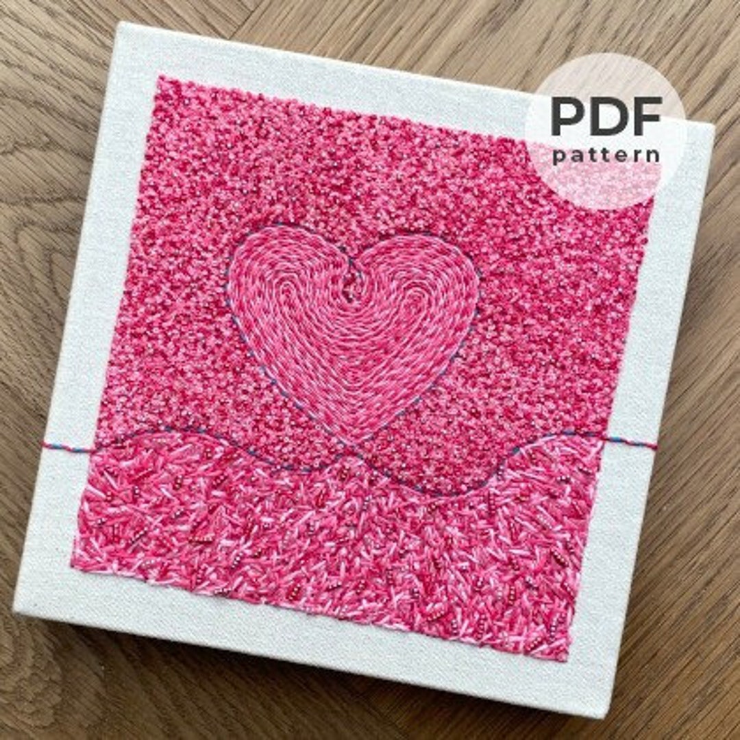 Heart Line Embroidery Pattern - Etsy