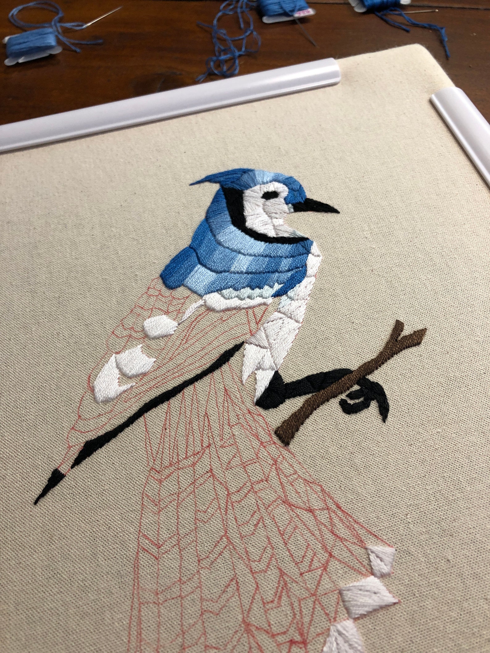 Blue Jay embroidery pattern | Etsy