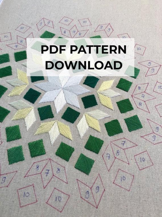 Rectangle geometric embroidery pattern | Etsy