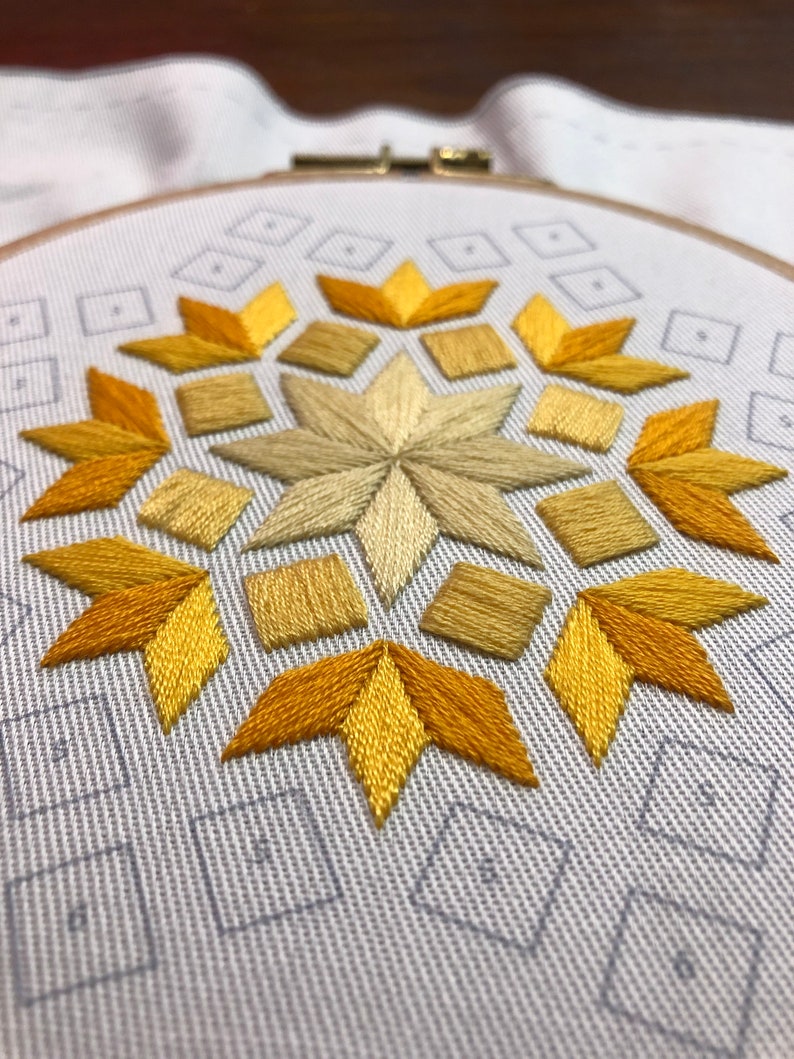 Rectangle Geometric Embroidery Pattern | Etsy