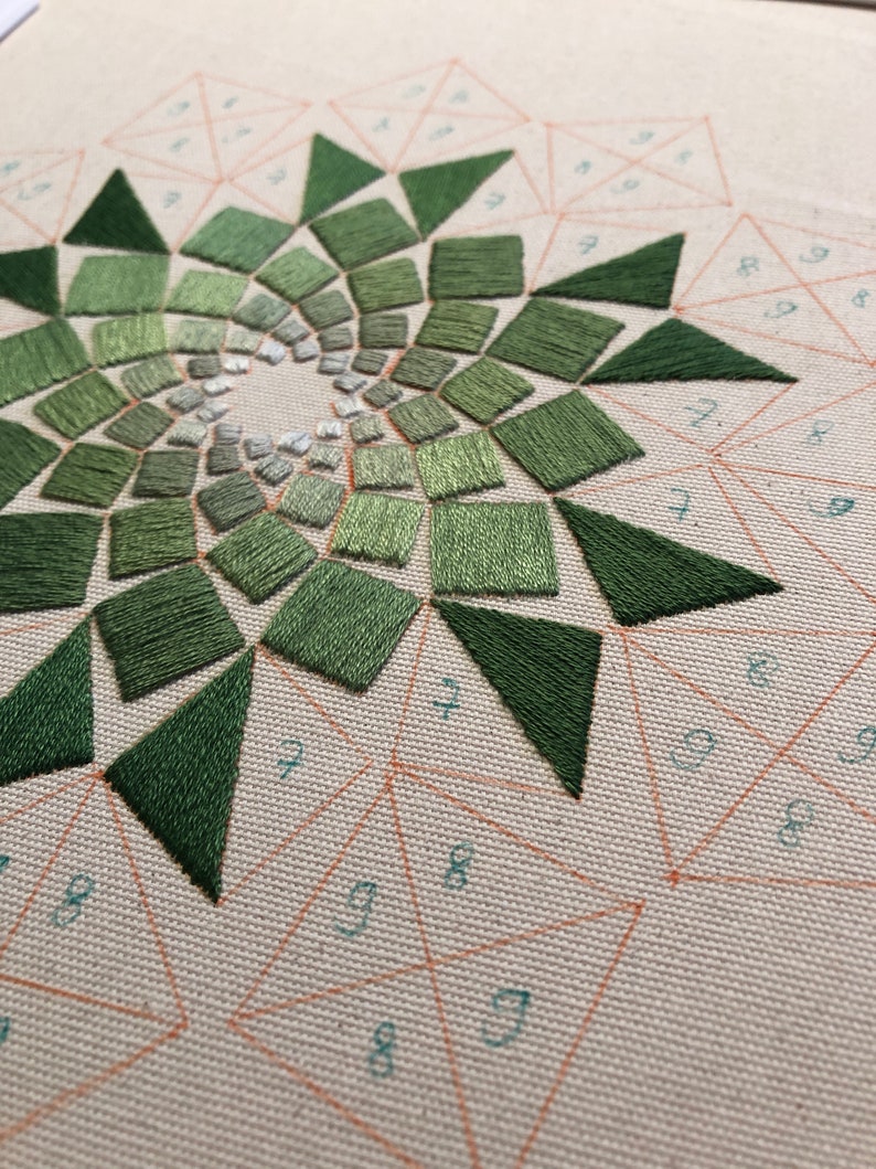 Square 2 geometric embroidery pattern | Etsy