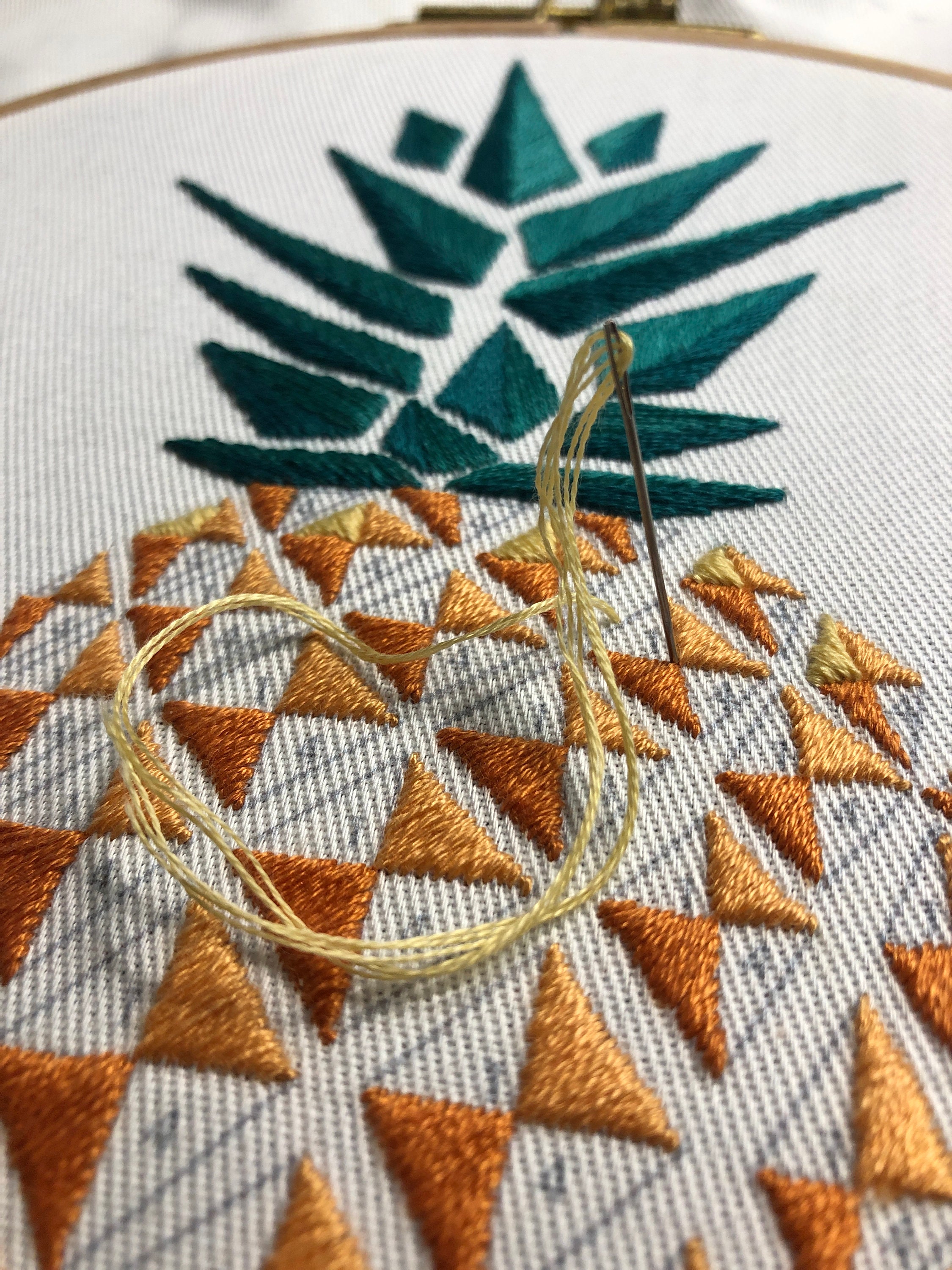 Pineapple Geometric Embroidery Pattern - Etsy