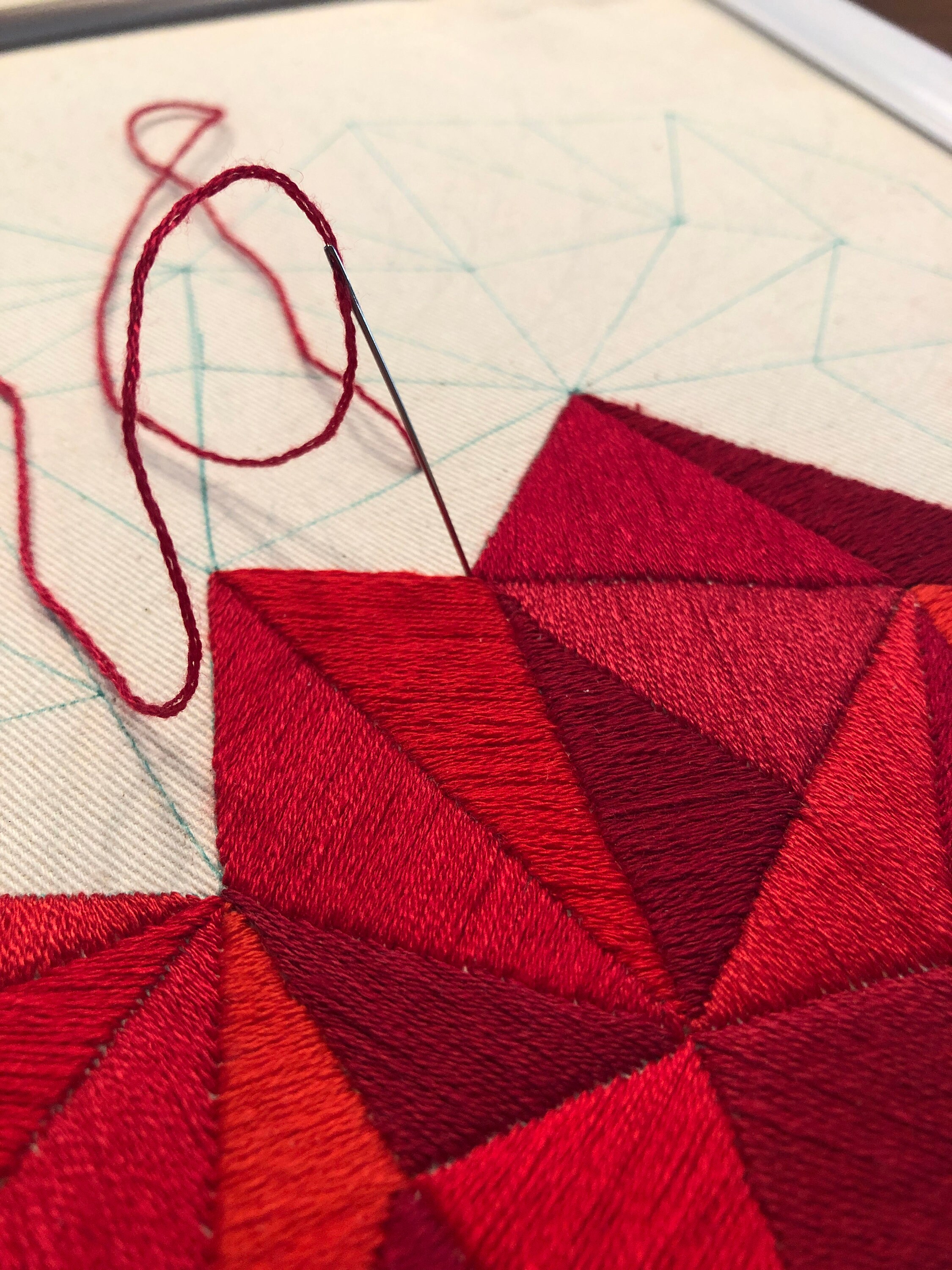 Heart Geometric Embroidery Pattern - Etsy