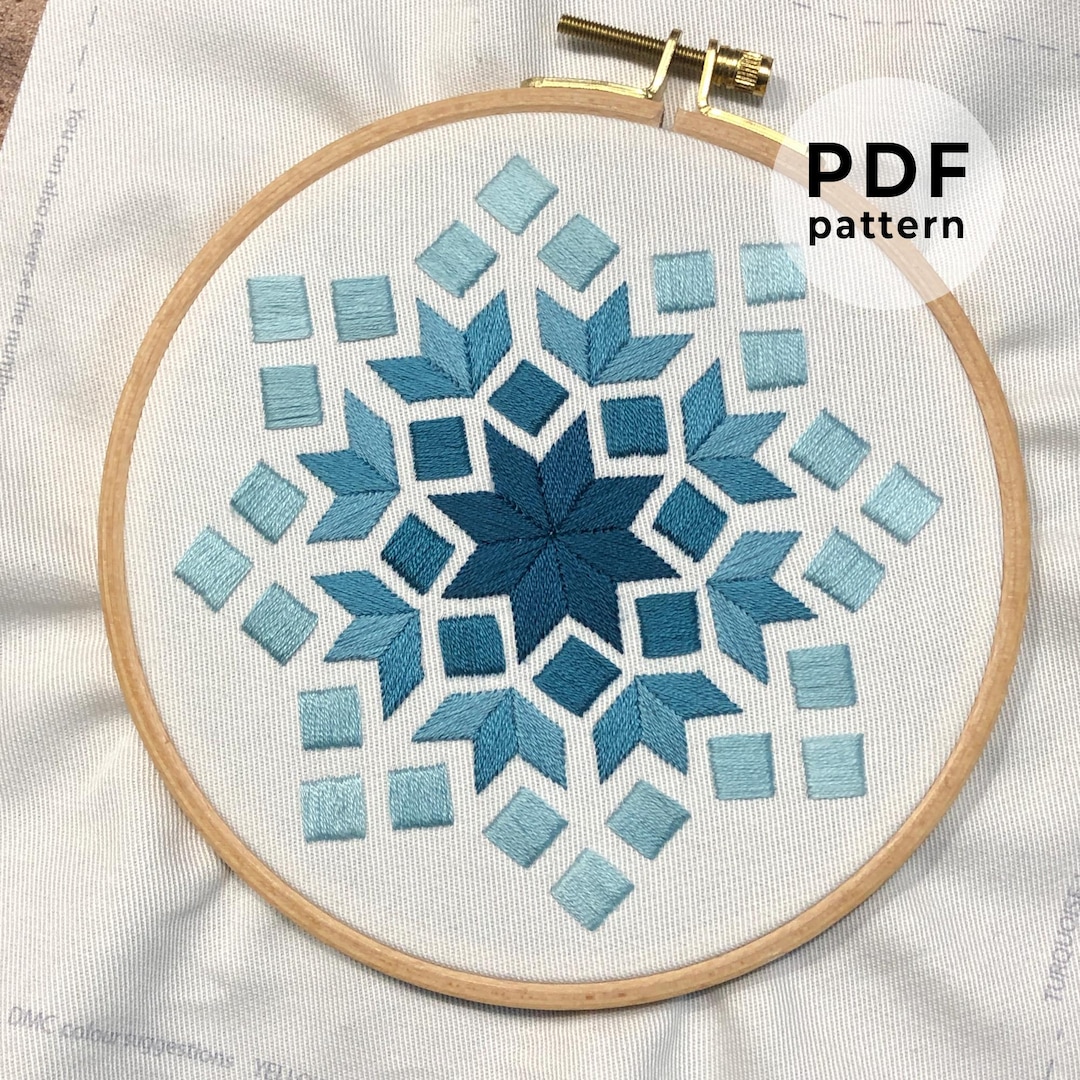 Rectangle Geometric Embroidery Pattern - Etsy