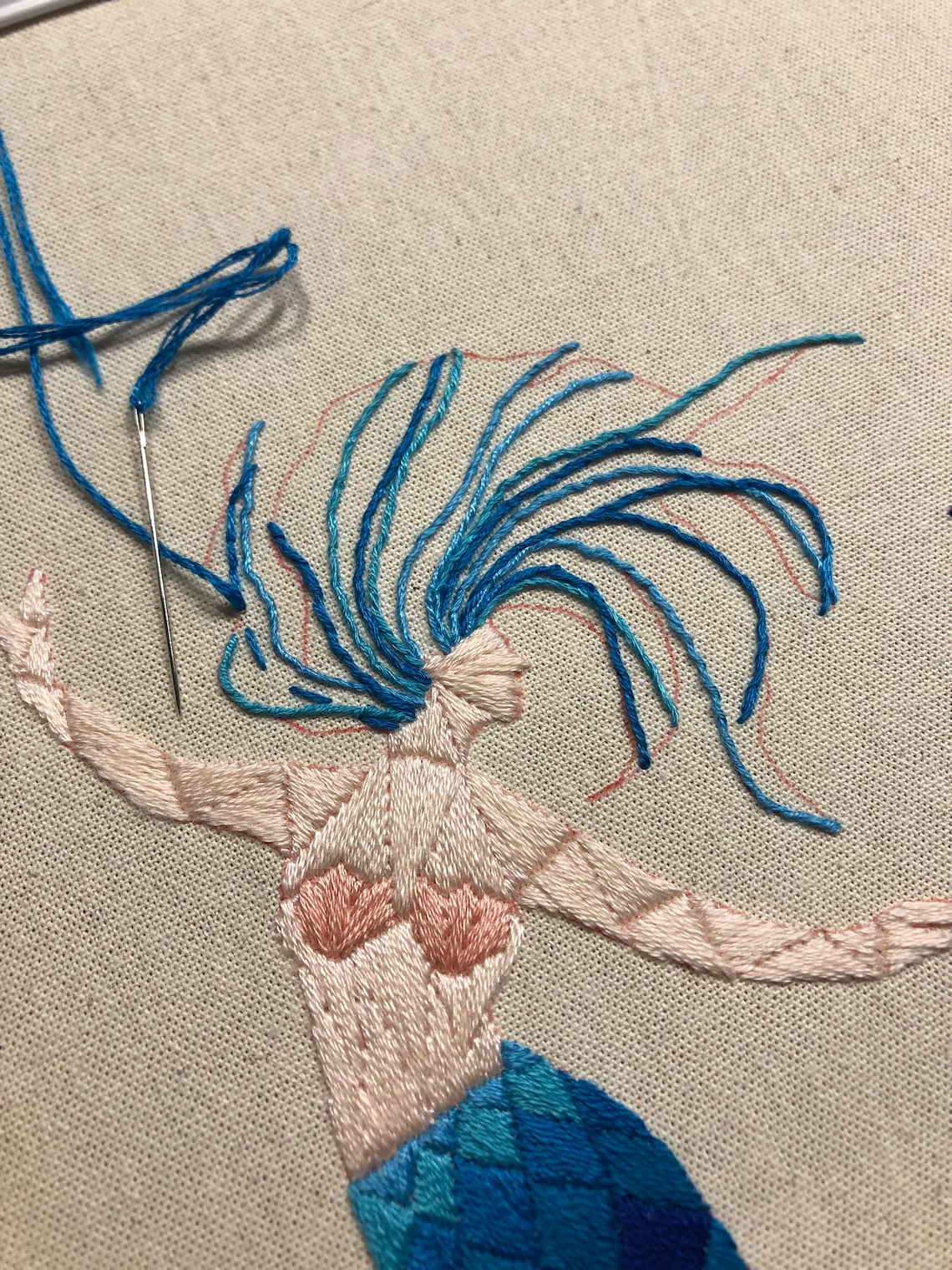 Mermaid Embroidery Pattern - Etsy