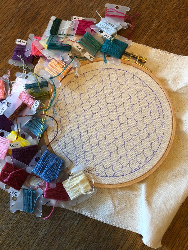 Scales Embroidery Pattern - Etsy