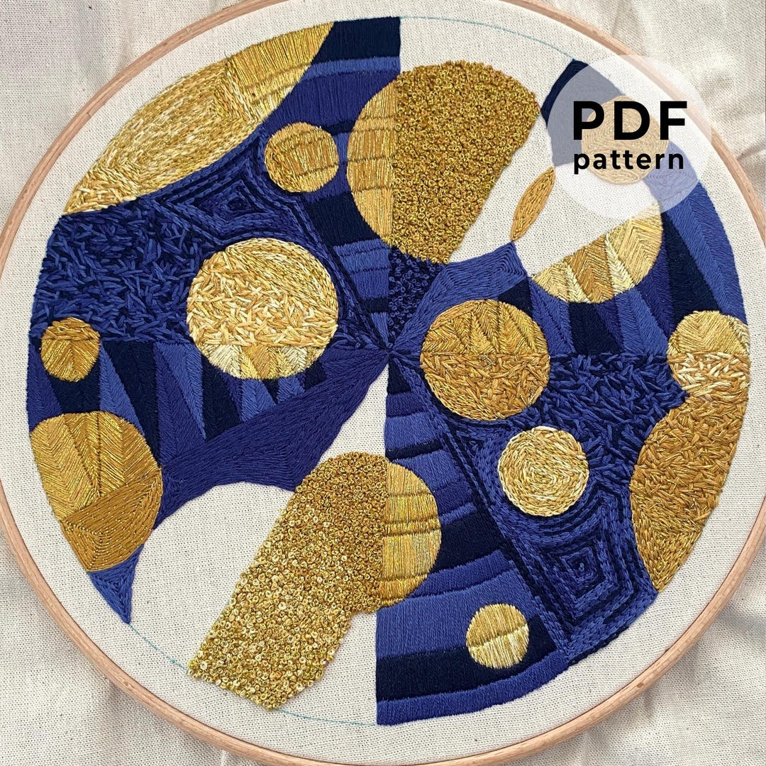 Circular Embroidery Pattern - Etsy