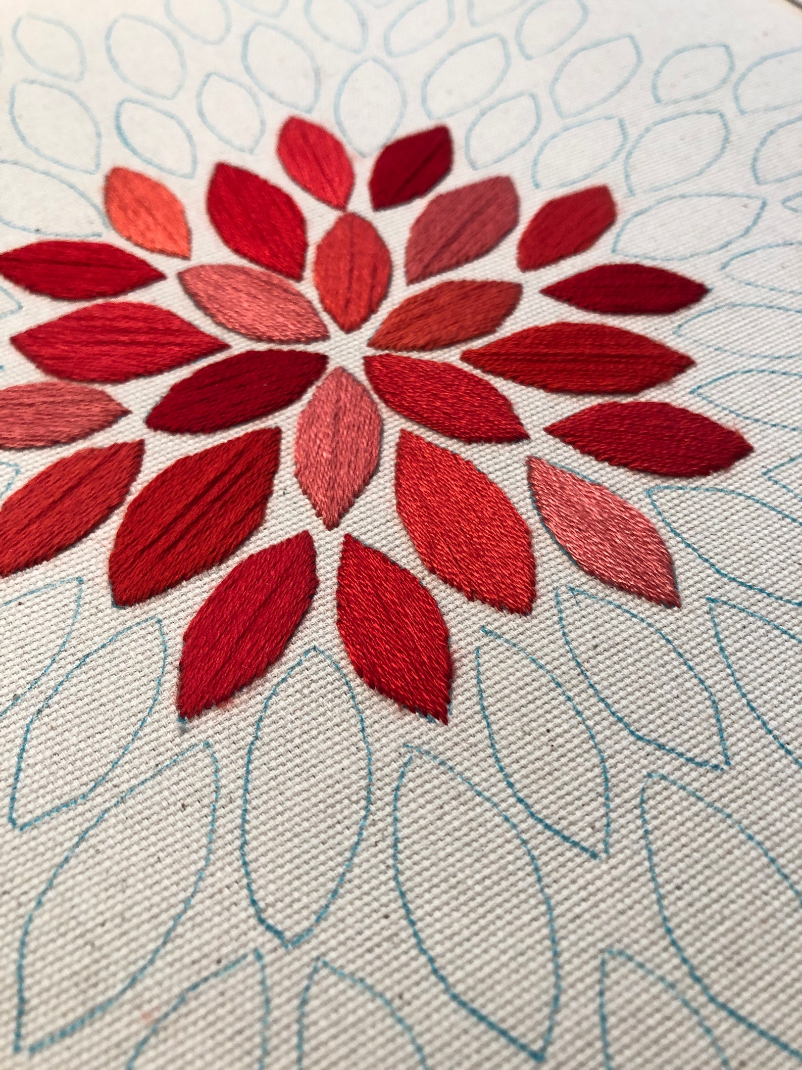 Petal Geometric Embroidery Pattern - Etsy