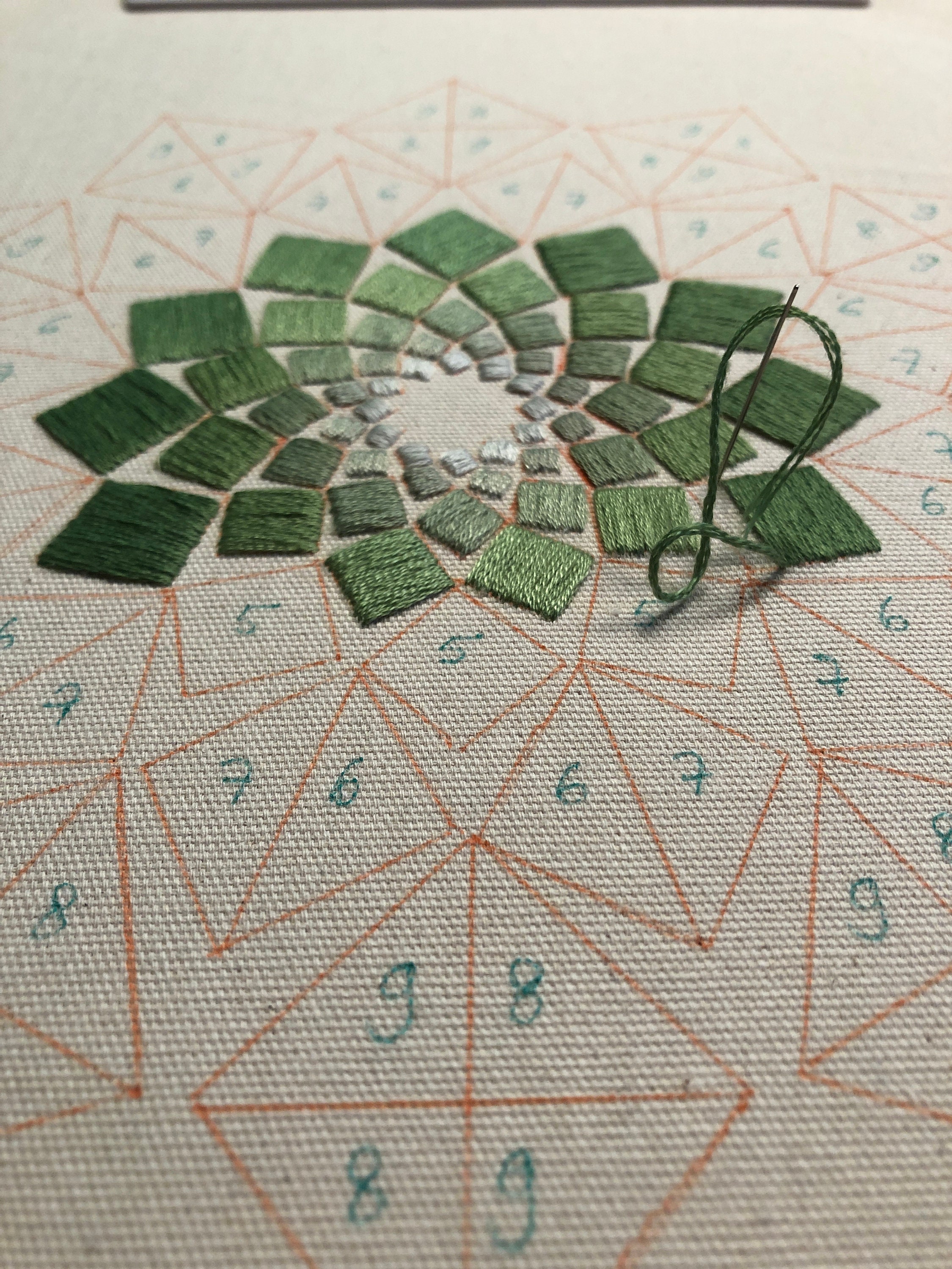 Square 2 Geometric Embroidery Pattern - Etsy