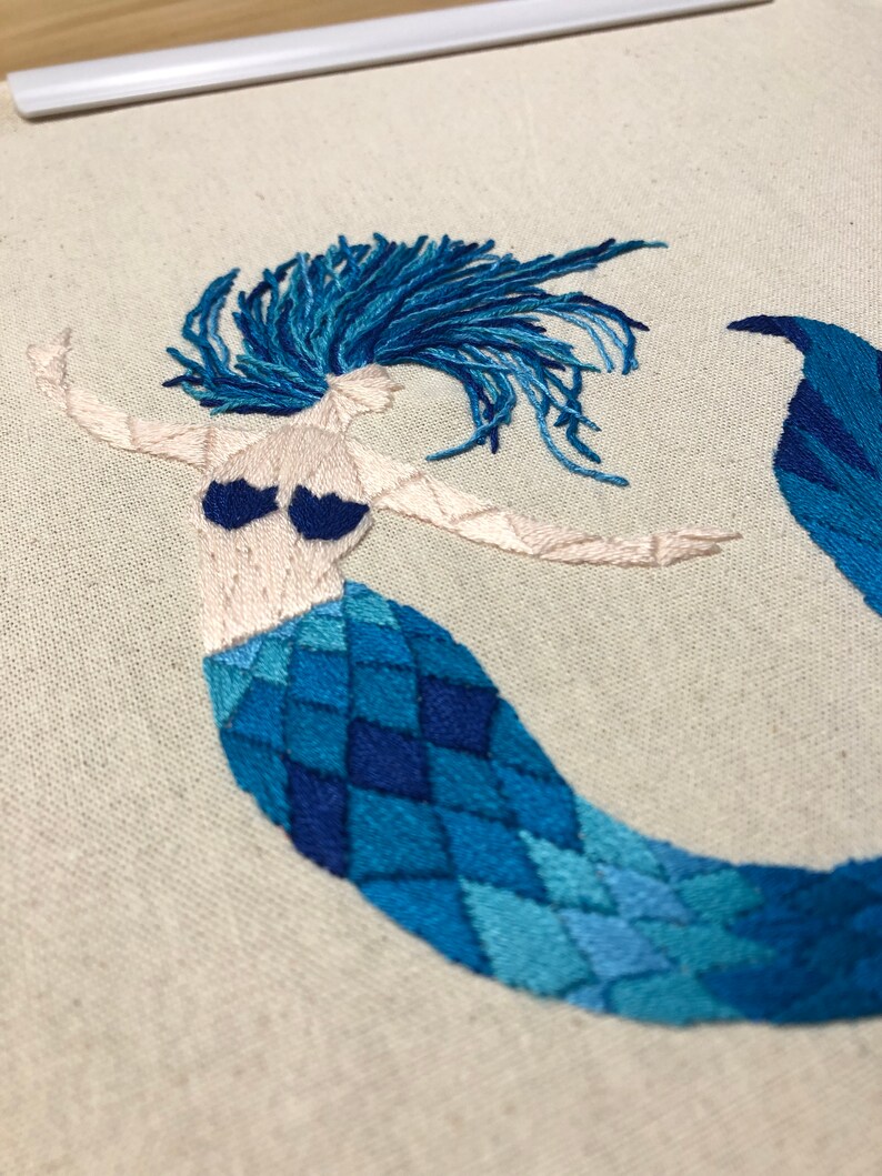 Mermaid Embroidery Pattern - Etsy