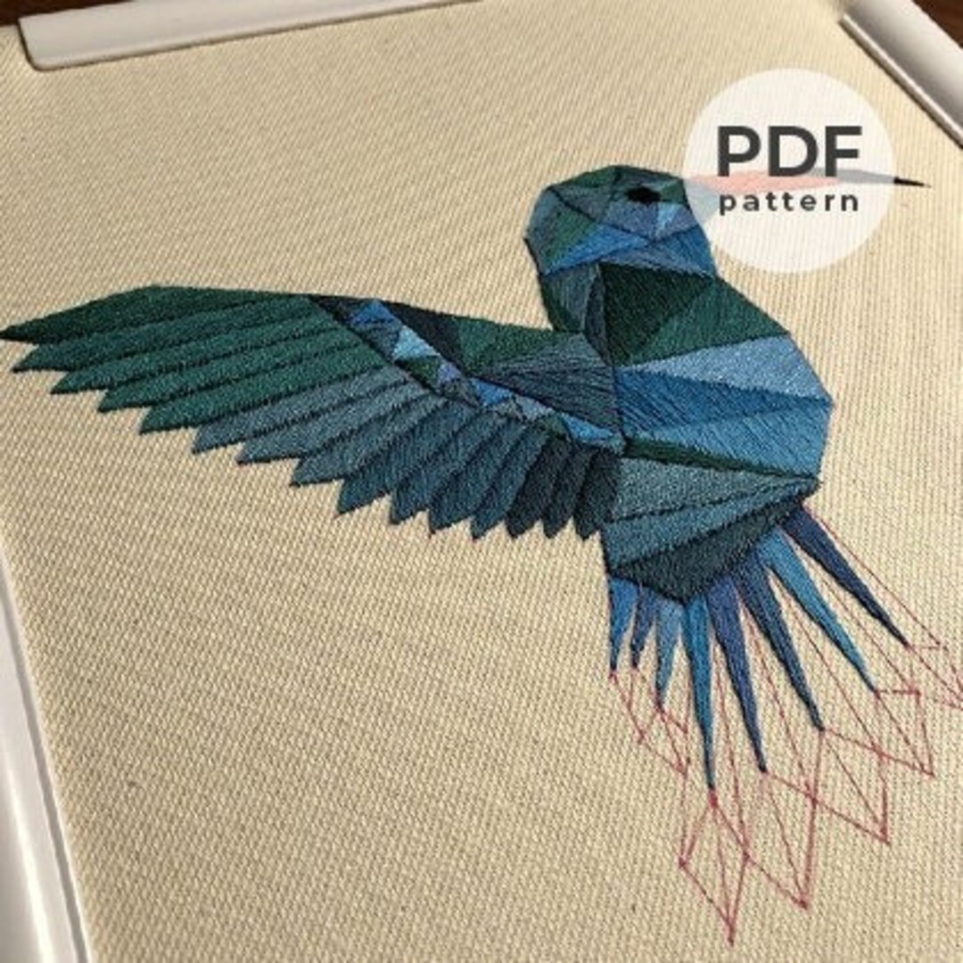 Hummingbird Geometric Embroidery Pattern - Etsy
