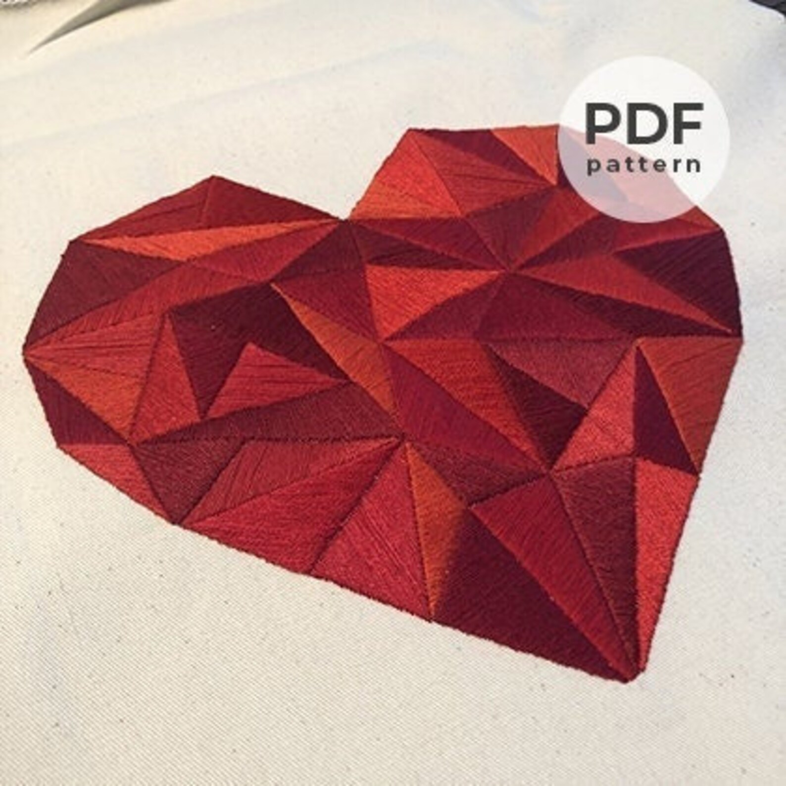 Heart Geometric Embroidery Pattern - Etsy