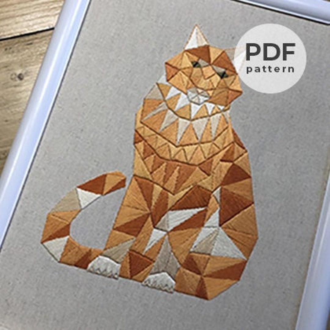 Cat Embroidery Pattern - Etsy