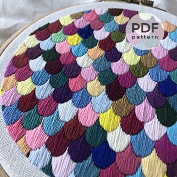 Scales Embroidery Pattern | Etsy