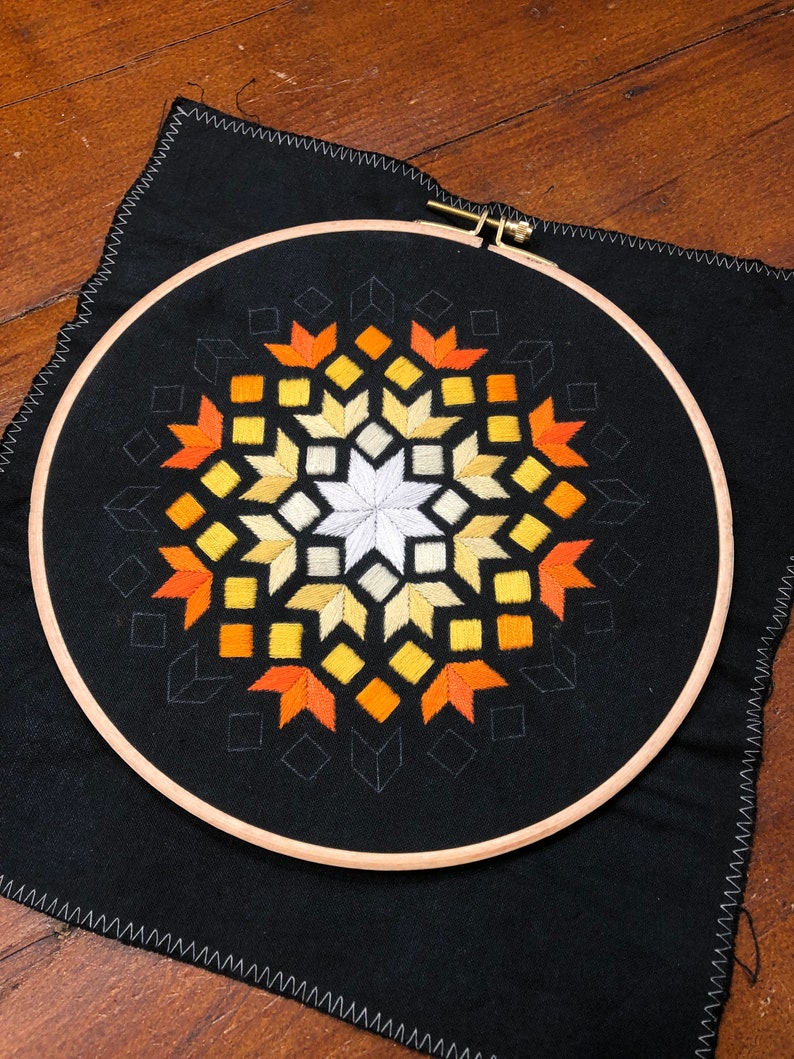 Rectangle geometric embroidery pattern | Etsy