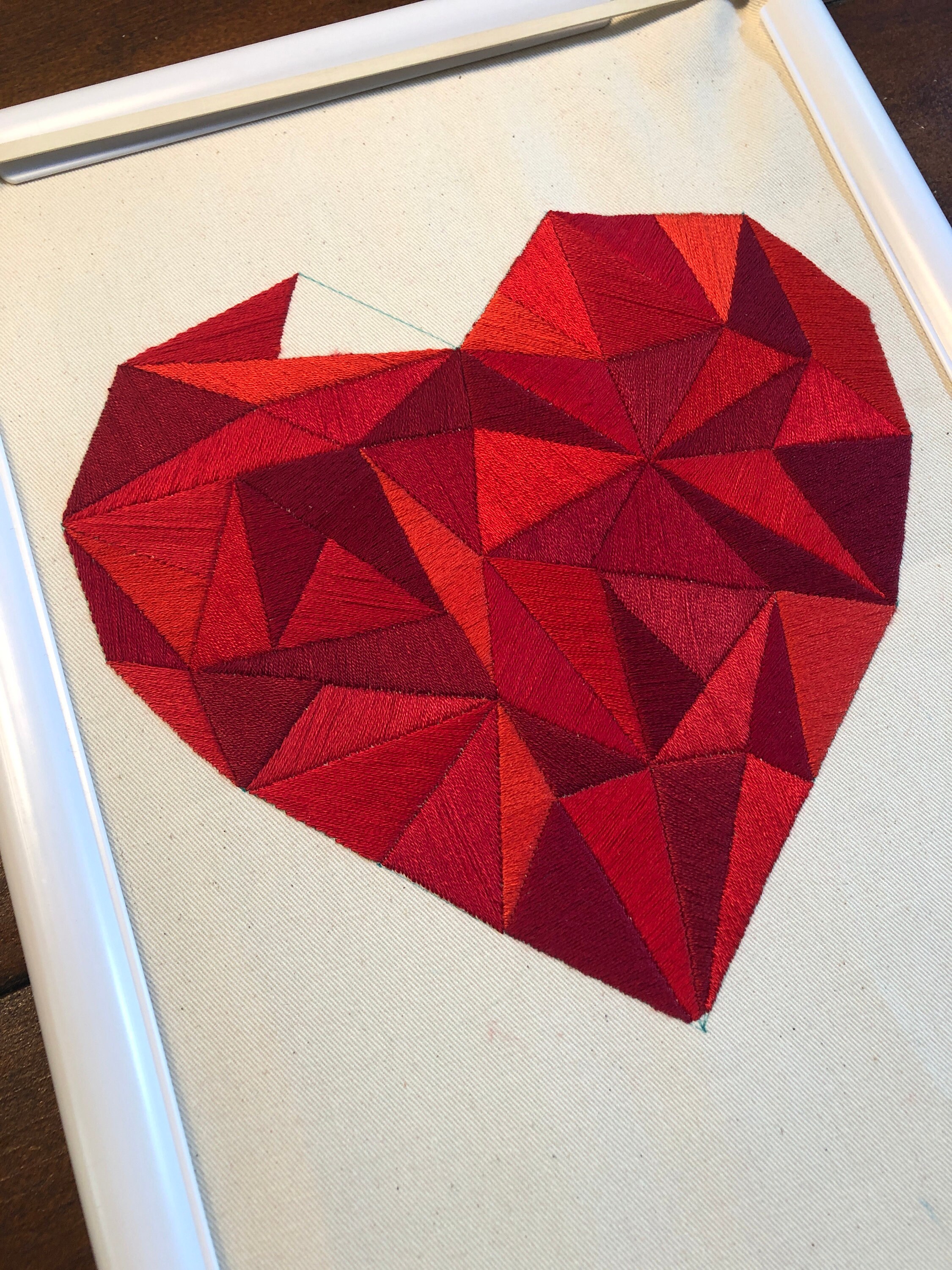 Heart geometric embroidery pattern | Etsy